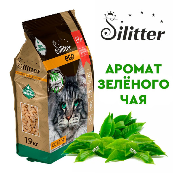 Наполнитель для кошачьего туалета Silitter Eco-premium древесный ...