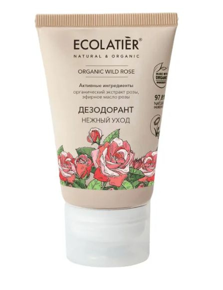 Ecolatier Green Дезодорант Нежный уход, Organic Wild Rose, 40 мл ...