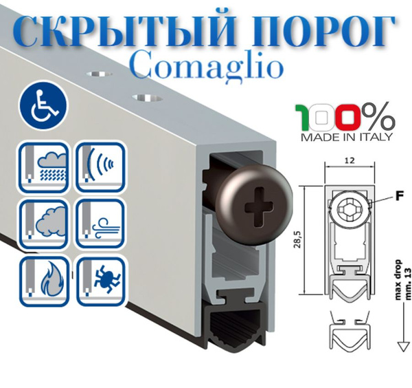 Скрытый порог для межкомнатных дверей Serie Basic 1000 mm. / Умный ...