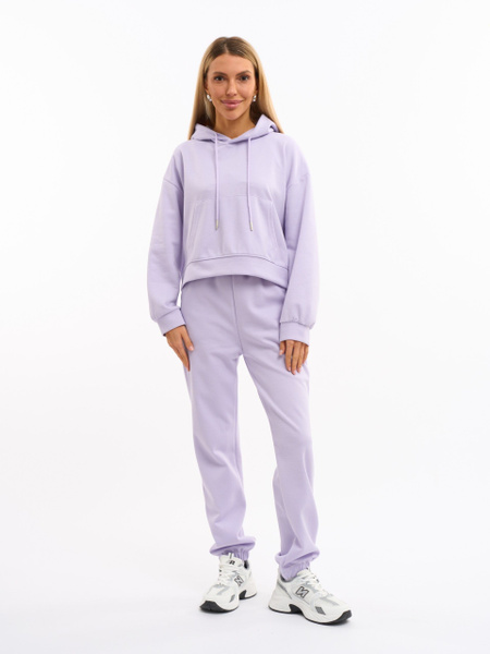Костюм спортивный Женский AGB Повседневный двойка сиреневый, размер 42, 44 Хлопок Однотонный ...