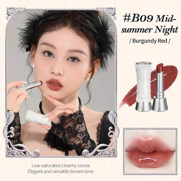 Характеристики Flower Knows Swan Ballet Твердая глазурь для губ Зеркальная помада B09 подробное ...