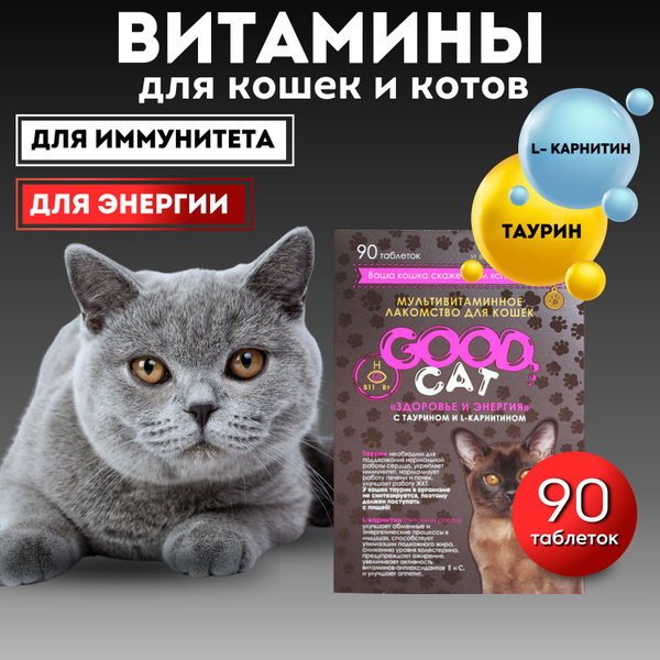 Витамины БИО для кошек "Здоровье и энергия" с таурином и L-карнитином ...