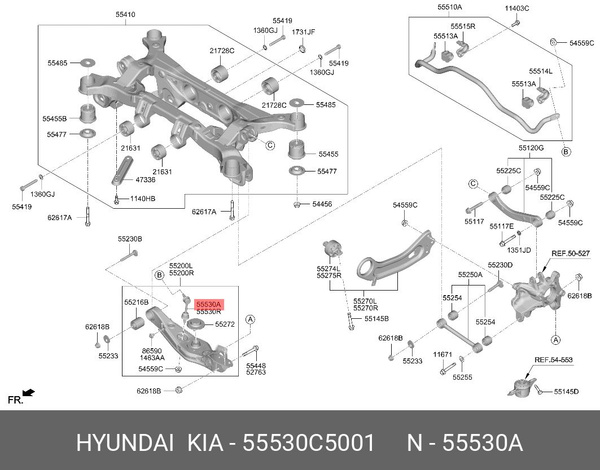 Стойка стабилизатора перед прав Hyundai-KIA 55530C5001 - купить по ...