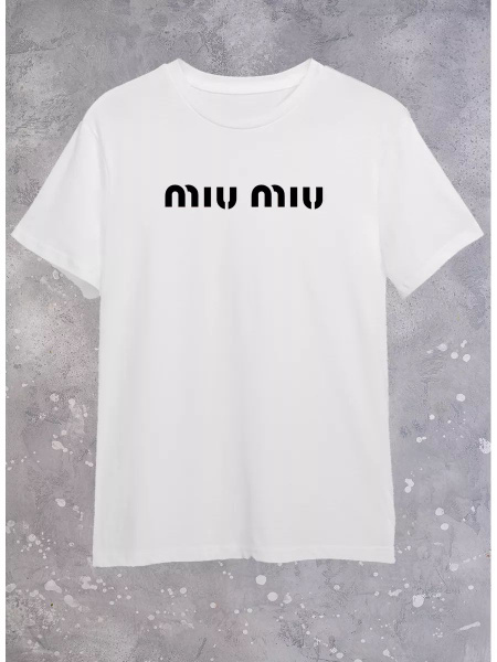 Футболка Miu Miu размер 52 цвет белый 95 хлопка 5 полиэфирного волокна купить по