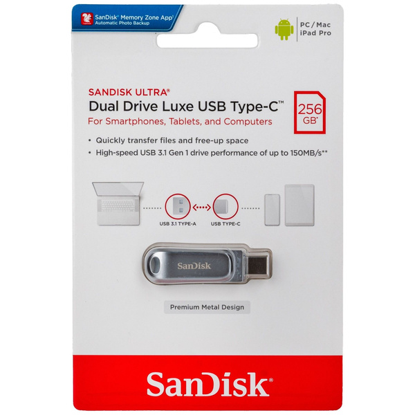 USB-флеш-накопитель SanDisk Ultra Dual Drive Luxe 256 ГБ - купить по ...