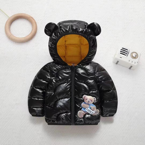 Куртка Девочки THANHDAT черный Полиэстер, размер 104 Длинный Демисезон оверсайз Синтепон Россия ...