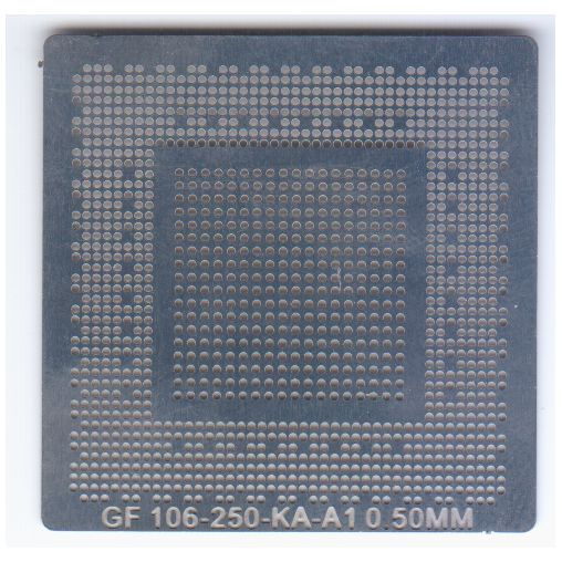Трафарет прямого нагрева для BGA микросхемы GF106-250-KA-A1 0.5 шарики ...