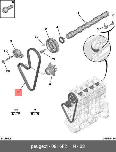 Ремень грм Citroen Peugeot 0816.F2 - Citroen/Peugeot арт. 0816.F2 ...