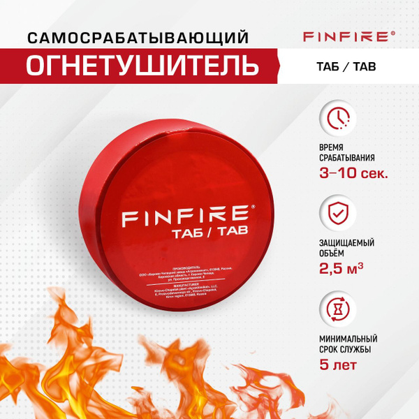 FINFIRE Огнетушитель, Порошковый, ОСП-1 - купить с доставкой по ...