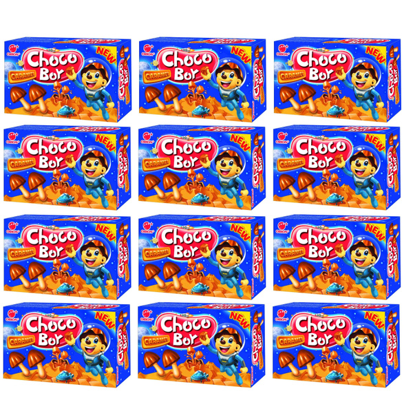 Choco Boy Печенье грибочки, Карамель, 45 гр, 12 уп. - купить с ...
