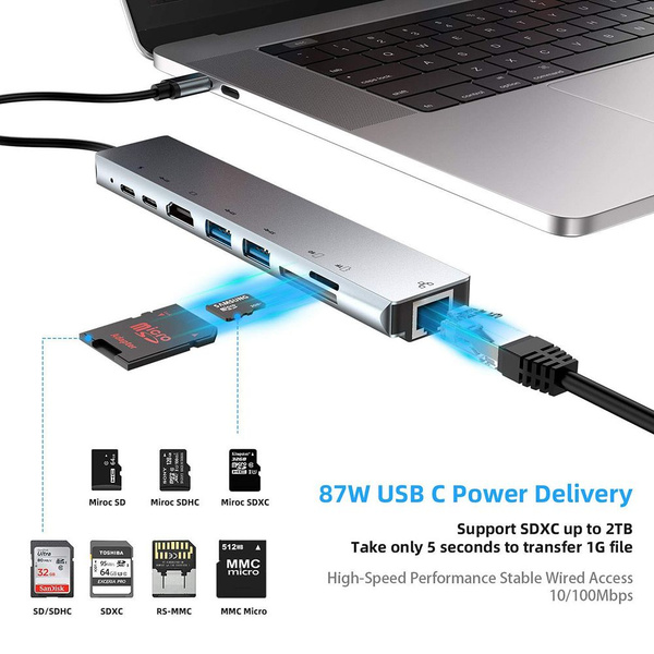 USB разветвитель 8 в 1 USB HUB Type C док станция Usb 3.0 хаб 3 0 переходник концентратор ...