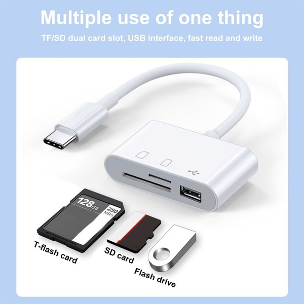 Тройной адаптер USB-C: SD, TF, USB купить на OZON по низкой цене ...