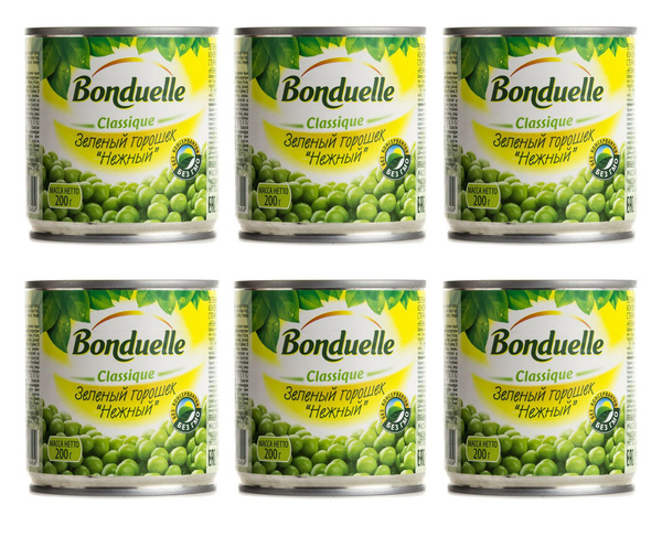 Bonduelle горошек нежный 212мл (Набор из 6 банок) купить на OZON по низкой цене (1577291949)