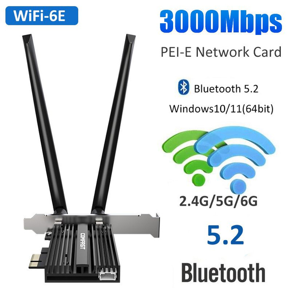 Беспроводной модем Comfast Сетевой адаптер Mt7921 Wi Fi 6 Bluetooth 5 2 для ПК Pci E разъем