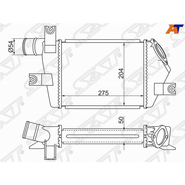 Интеркулер для Митсубиси Л200 2006-2015, Mitsubishi L200 интеркулер SAT ...