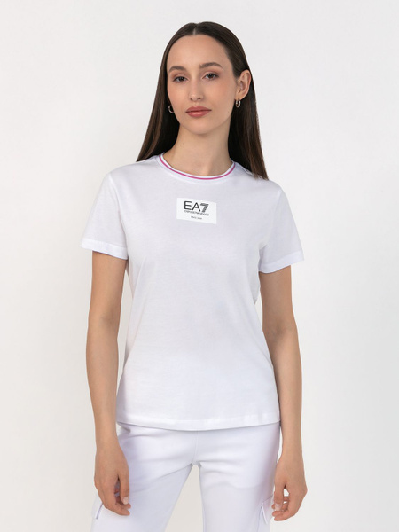 Футболка EA7, размер 44, 46, цвет белый, хлопок 100% - купить по выгодной цене в интернет ...