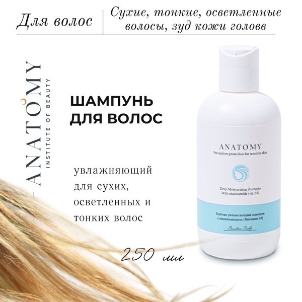 Шампунь ANATOMY успокаивающий, глубоко увлажняющий с ниацинамидом, без ...