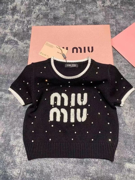 Футболка Miu Miu размер 44 46 цвет черный полиэстер купить по выгодной цене в интернет