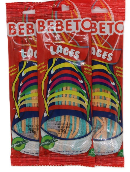 Жевательный мармелад Bebeto Laces со вкусом мандарина и малины 3шт по ...
