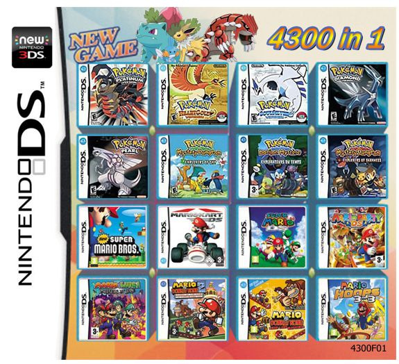 Игровая карта 3DS NDS NDSL, комбинированная карта 208 в 1 NDS, кассета 5000-в-1 4300-в-1 ...