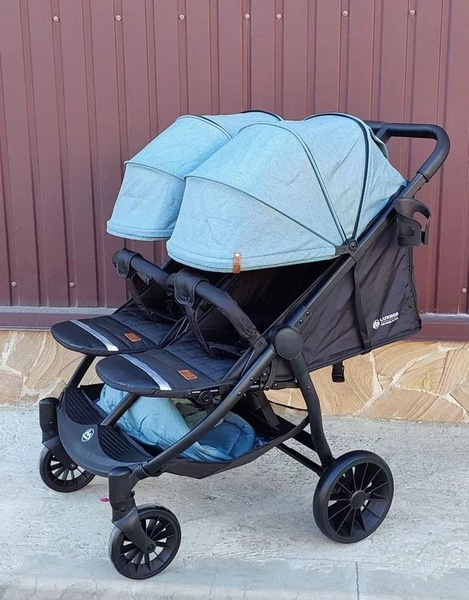 Коляска для двойни Luxmom T11, зеленая - купить с доставкой по выгодным ...