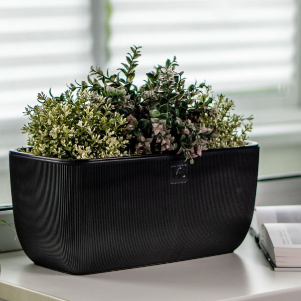 VipSet Кашпо, черный, 17 см х 18 см х 38 см, 10 л, 1 шт - купить с ...