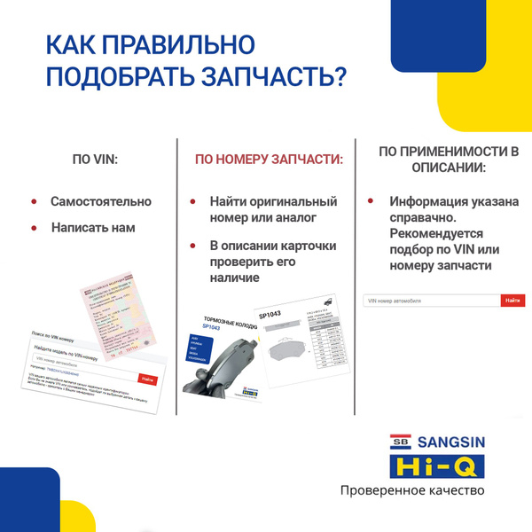 Sangsin Brake Колодки тормозные дисковые, арт. SP1399 купить на OZON по ...