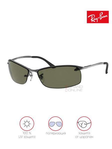 Солнцезащитные очки унисекс, прямоугольные RAY-BAN с чехлом, линзы ...