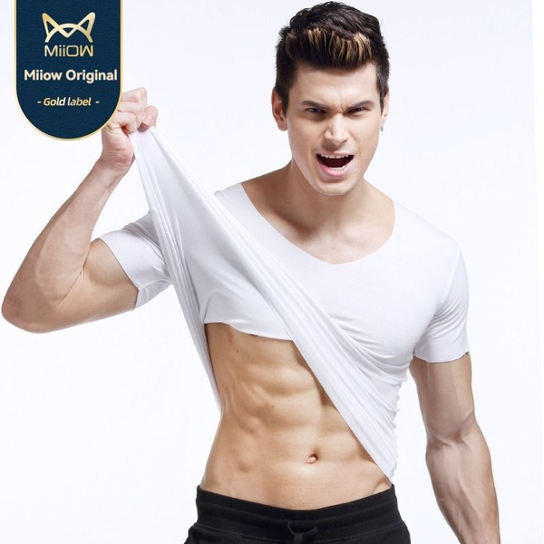 Футболка Miiow Original, размер 48, цвет белый, 90,5% бамбуковое волокно + 9,5% спандекс ...