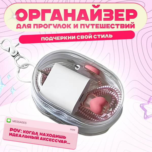 Органайзер для резинок и заколок / косметичка прозрачная - купить с ...