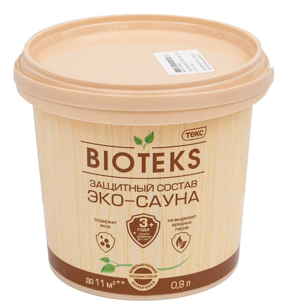 Защитный состав Текс Bioteks Эко-Сауна 0,9 л - купить по низкой цене в ...