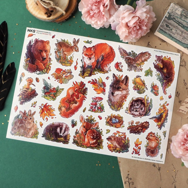 Набор наклеек А4 Pack Wild Animals, виниловые стикеры, No Kids Stickers ...