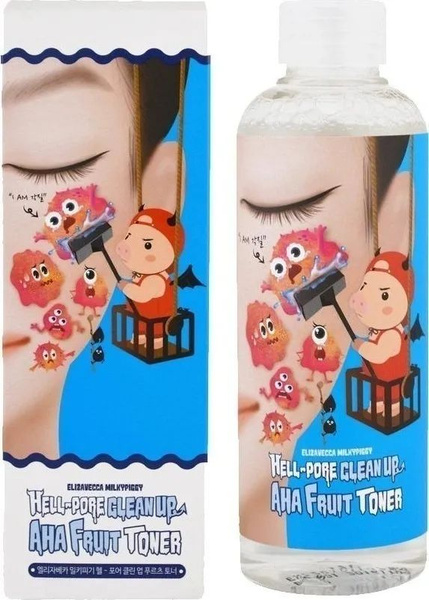 Elizavecca Тонер-пилинг ФРУКТОВЫЕ КИСЛОТЫ Hell-Pore Clean Up Aha Fruit ...