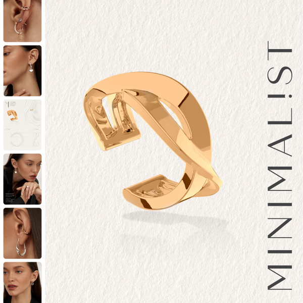 Minimal!st Моносерьга Серебро позолоченное 925 пробы - купить с доставкой по выгодным ценам в ...