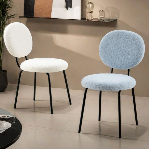 Cтулья для кухни, Uyutny Ugolok QY2001,светло-голубой , каркас из сплава, имитация кашемира ...