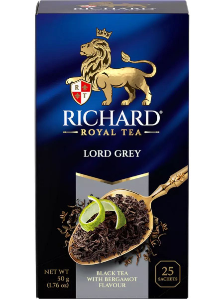 Чай черный RICHARD Lord Grey Цейлонский байховый, 25пак - купить с ...