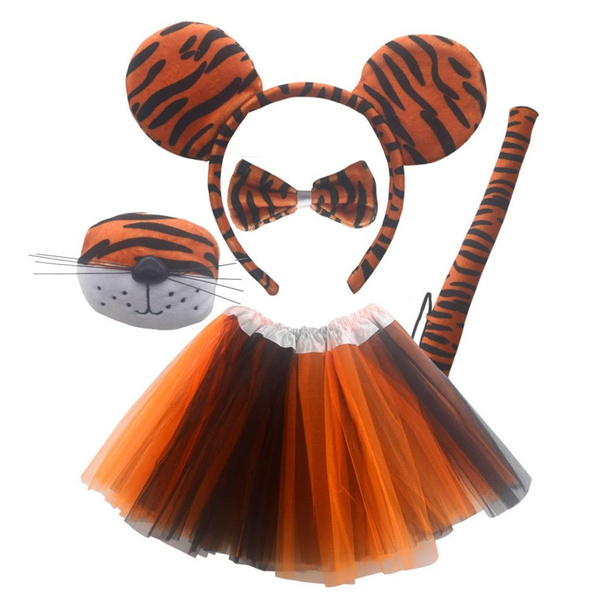 (1 комплект) Костюм Tiger cos-супер мягкий костюм с круглыми ушами ...