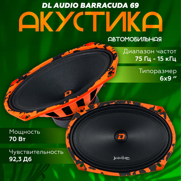 Динамики автомобильные DL Audio Barracuda 69 среднечастотная / Овалы ...