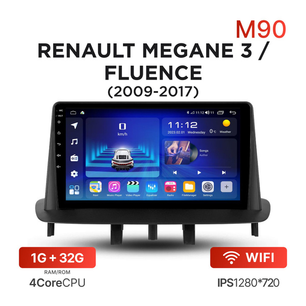 Магнитола Mekede M90 1-32 Гб Android для Renault Megane III / Fluence (2009-2017) (без монитора ...