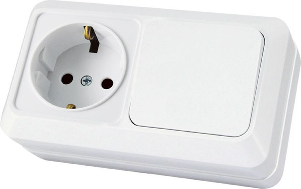 Блок TDM Electric / ТДМ Электрик Ладога розетка 2П+З и выключатель ...