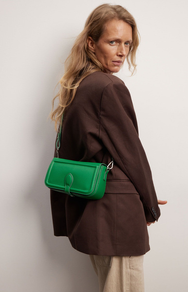 Сумка женская на плечо натуральная кожа Италия APRELL 0179 зеленый ...