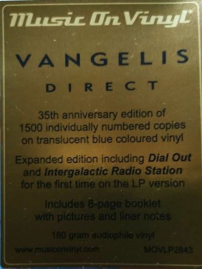 Виниловые Пластинки Vangelis - Direct (35th Anniversary) (180g ...