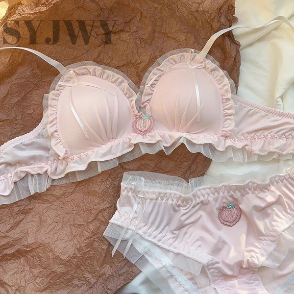 Комплект белья Женский SYJWY розовый Пряжка, Эластичная бралетт Политекс Пряжки, Погоны, размер ...