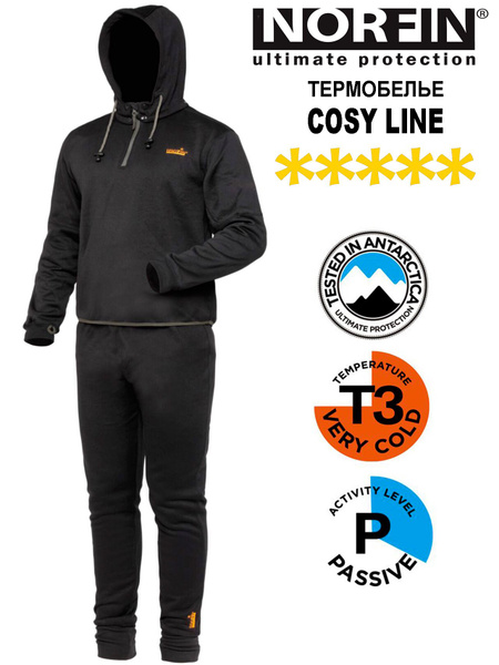 Комплект термобелья Мужской Norfin, размер 56, 58 Зима Охота, Рыбалка Полиэстер черный ...