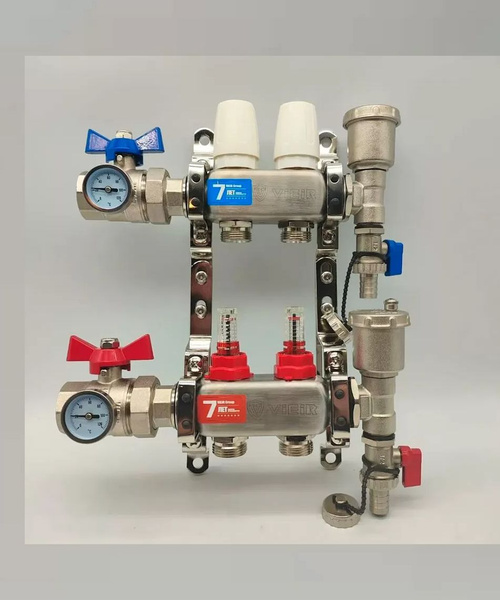 Коллекторная группа с расходомерами и кранами 1x3/4 нерж. 2 выхода ViEiR VR113-02 купить на OZON ...