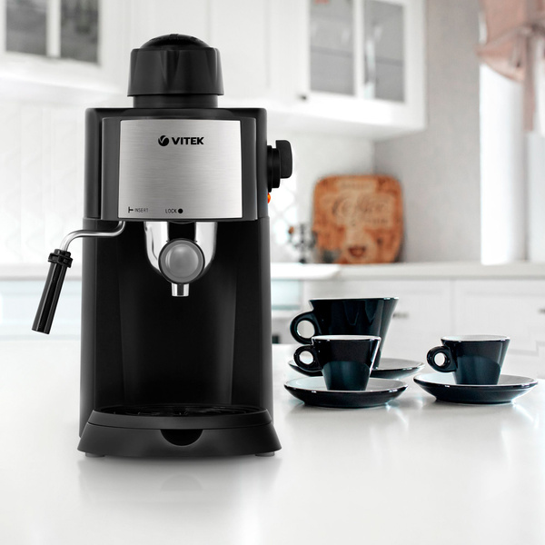 VITEK Кофеварка рожковая VT-1512_DE-0008033, черный, серый металлик купить на OZON по низкой ...