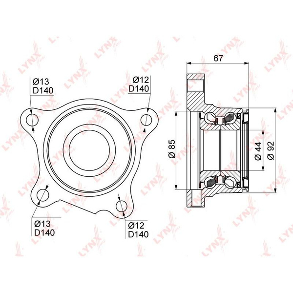 Ступица колеса, зад лев, toyota land cruiser prado (_j12_, _j15 ...