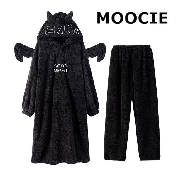 Кигуруми Женский MOOCIE, размер 46 черный лакированный никел Зима Карманы Домашний Полиэфирное ...