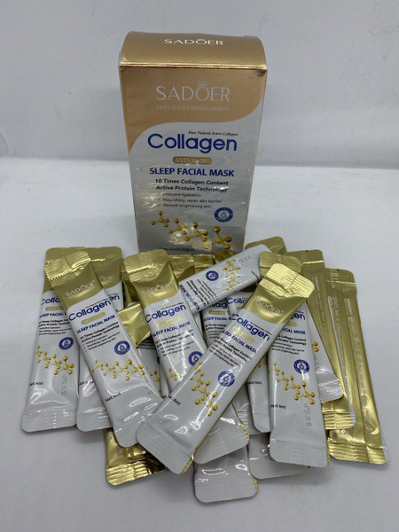 Sadoer/ Ночная несмываемая омолаживающая маска с коллагеном. 20 саше по 4мл купить на OZON по ...