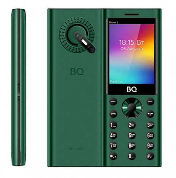 Мобильный телефон BQ 2458 Barrel L Green/Black, 3 SIM-карты (mini SIM + 2 nano SIM), аккумулятор ...
